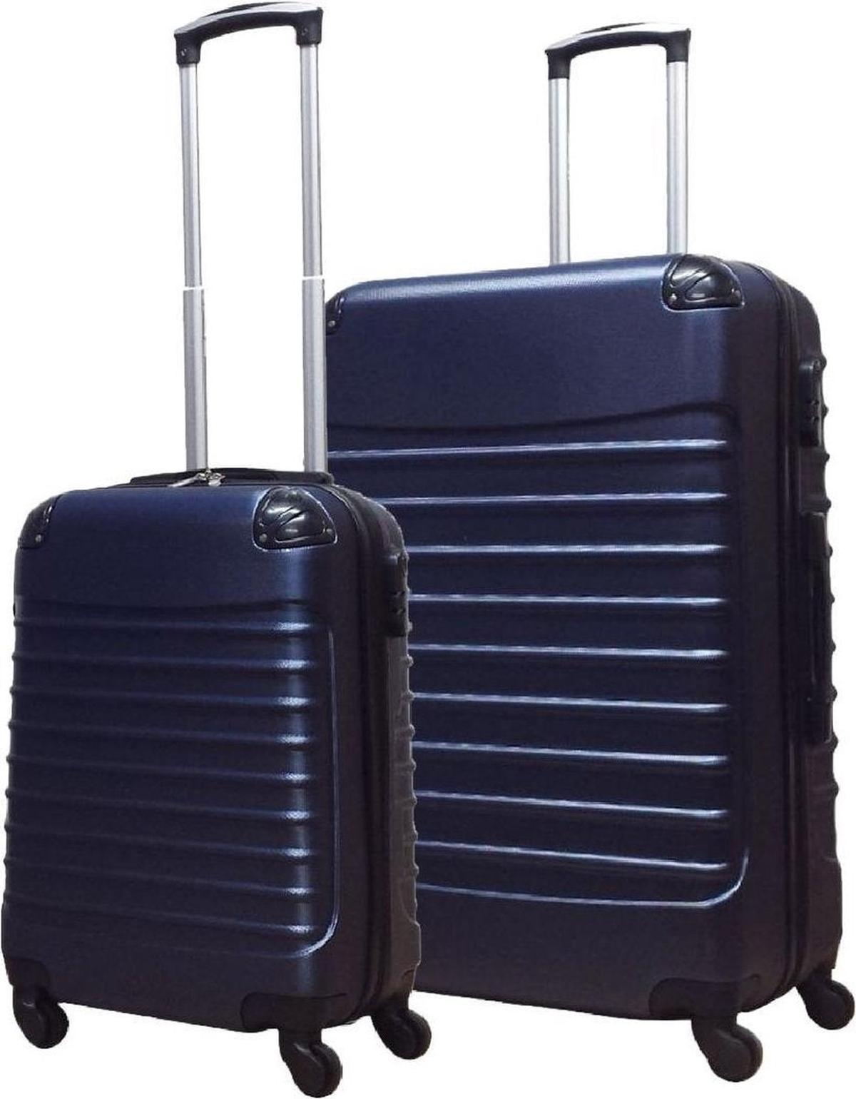 2-Piece Dark Blue Hard Shell Luggage Set with 4 Wheels – Herwick