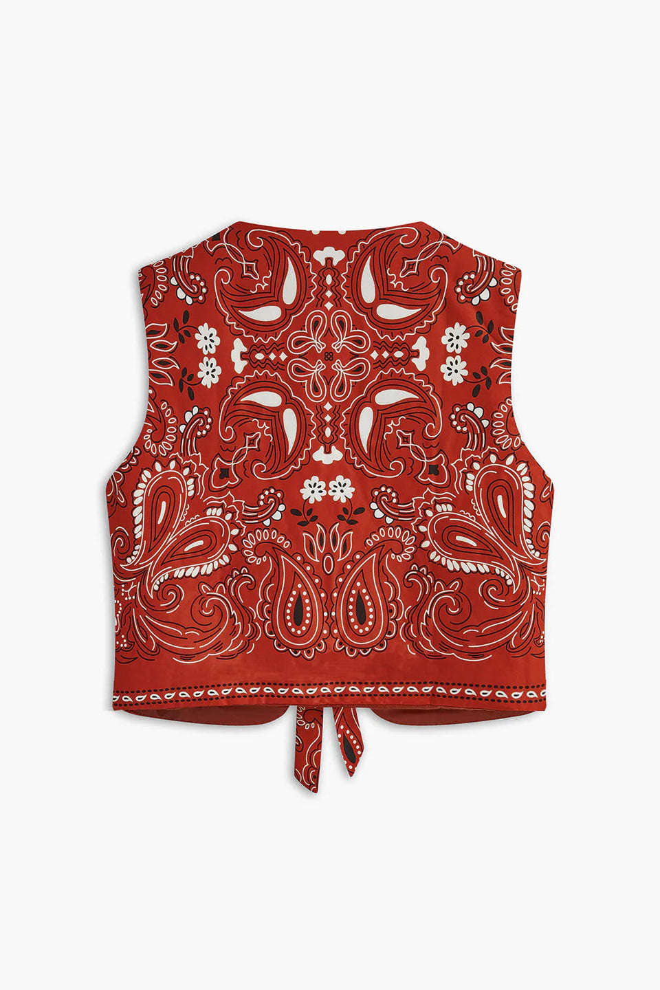 Paisley Printed Tie Front Vest – Herwick