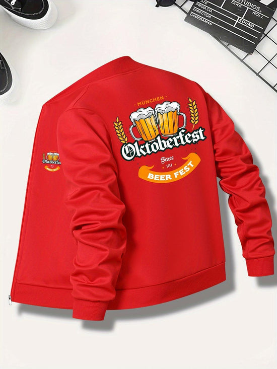 Men's Oktoberfest Bomber Jacket With Beer Print – Herwick